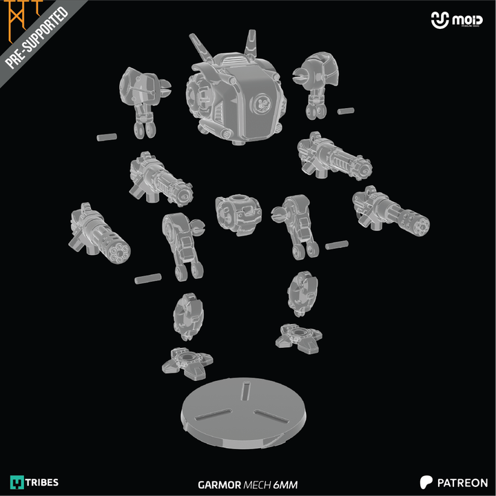 3D Printable Garmor Mech 6mm by Moid
