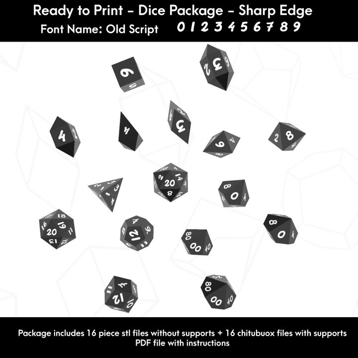 3D Printable Dice Masters – Ready to Print - 16 Piece Set ...