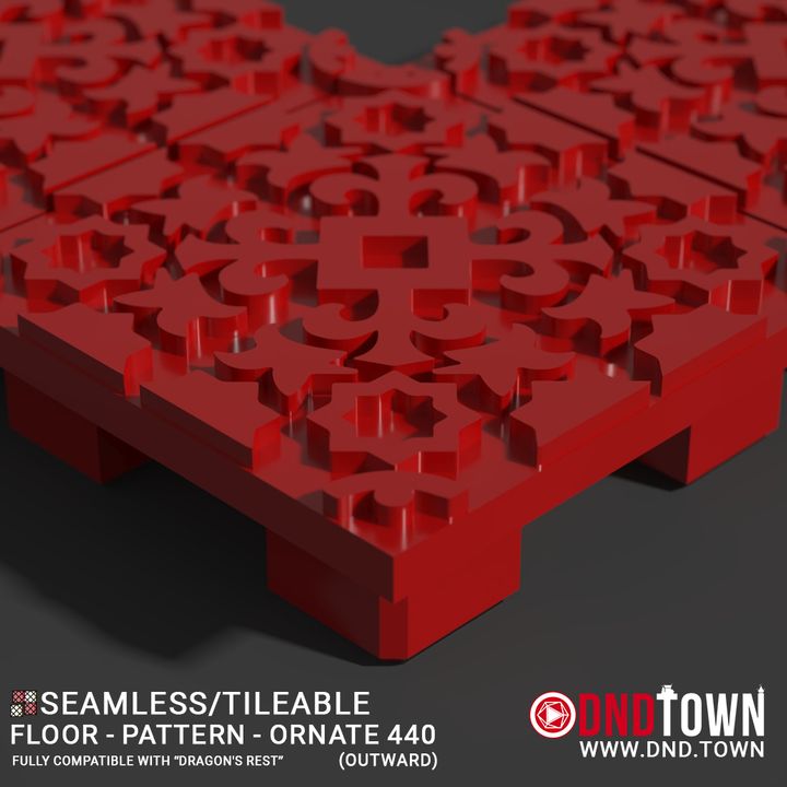 3D Printable 3D Modular Dungeon Tile: Floor - Pattern - Ornate 411 ...