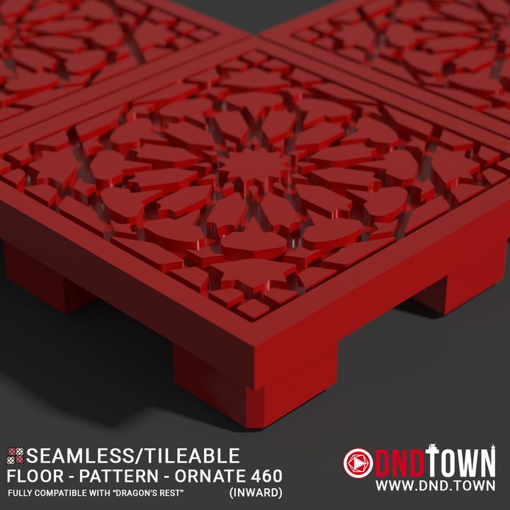 3D Printable 3D Modular Dungeon Tile: Floor - Pattern - Ornate 460 ...