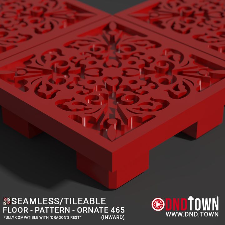 3D Printable 3D Modular Dungeon Tile: Floor - Pattern - Ornate 465 ...