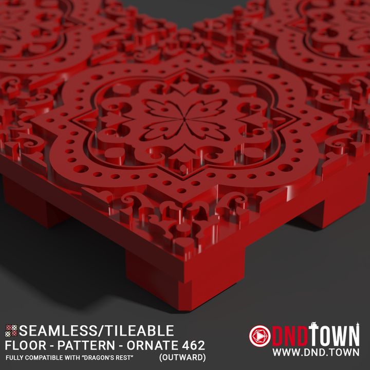 3D Printable 3D Modular Dungeon Tile: Floor - Pattern - Ornate 462 ...