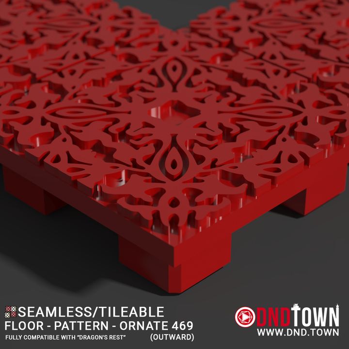 3D Printable 3D Modular Dungeon Tile: Floor - Pattern - Ornate 469 ...
