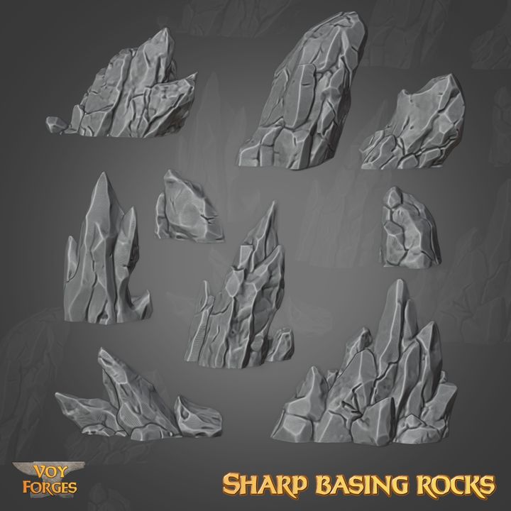 3D Printable Sharp Rocks for Basing by Voy Forges