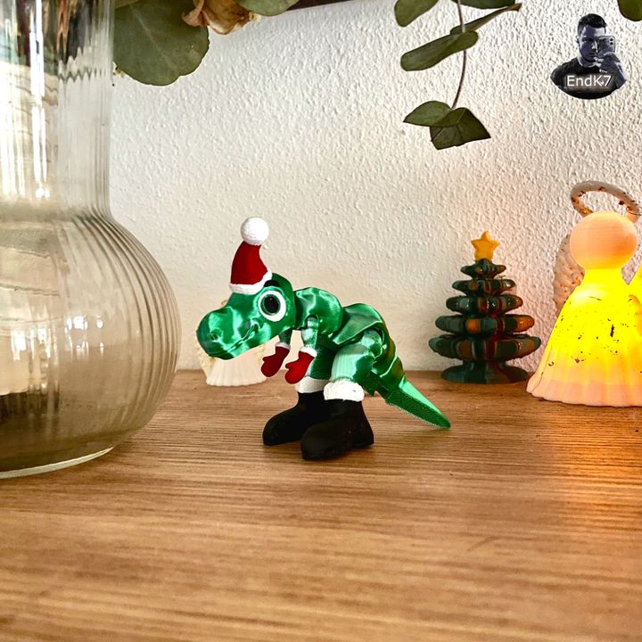 3D Printable T-Rex Santa Edition - Aticulated - Print in Place - No ...