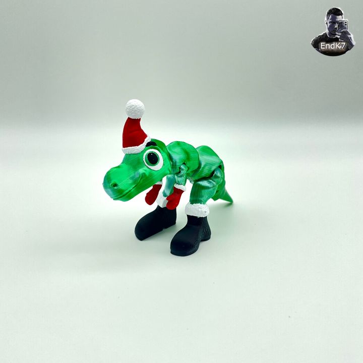 3D Printable T-Rex Santa Edition - Aticulated - Print in Place - No ...