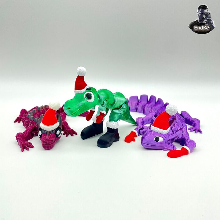 3D Printable T-Rex Santa Edition - Aticulated - Print in Place - No ...