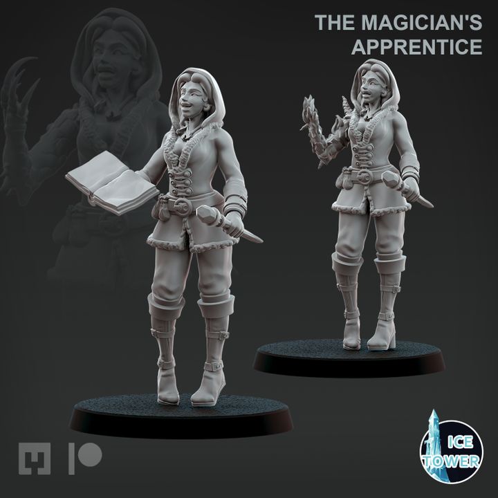 3D Printable Hero - Fire Mage Apprentice by Ice Tower