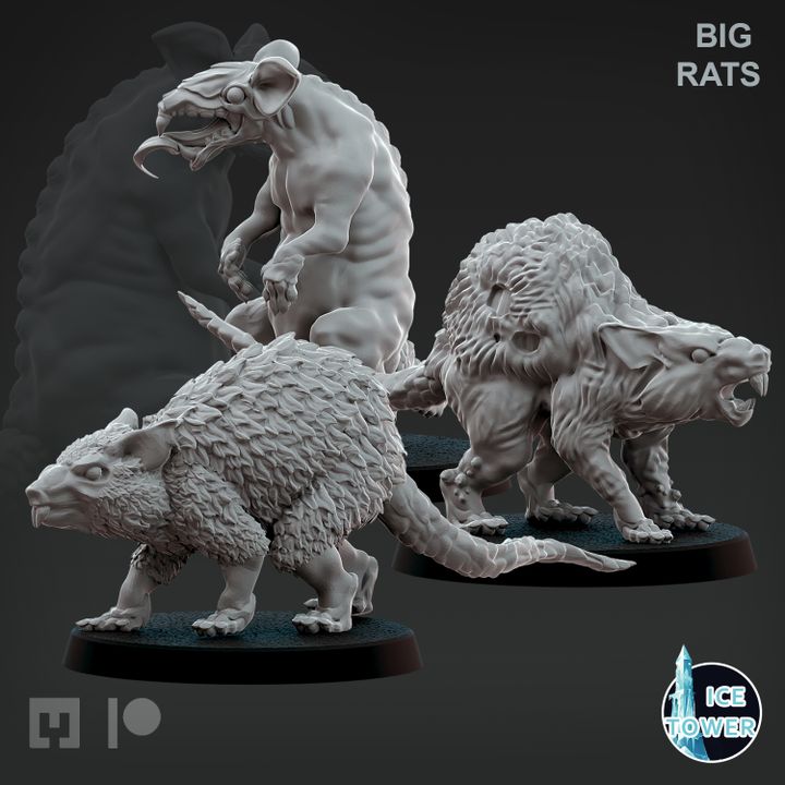 3D Printable Big Rats by Ice Tower