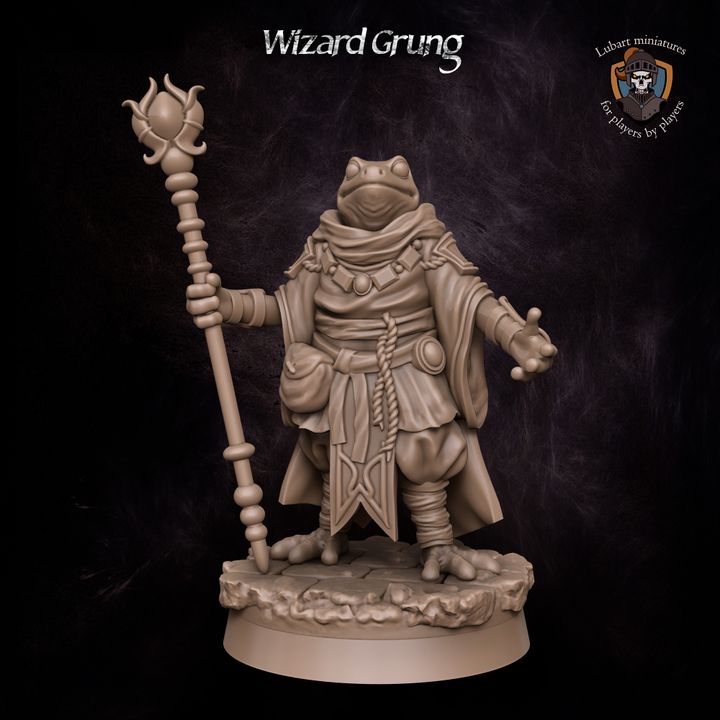 3D Printable Wizard Grung by Lubart Miniatures