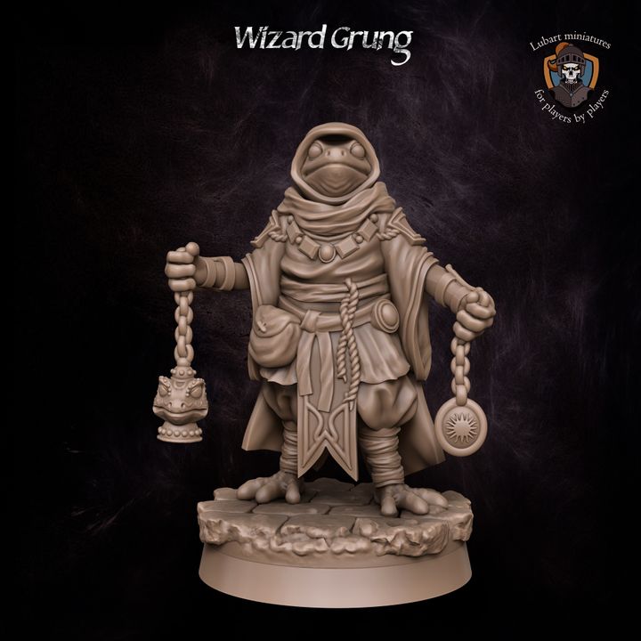 3D Printable Wizard Grung by Lubart Miniatures