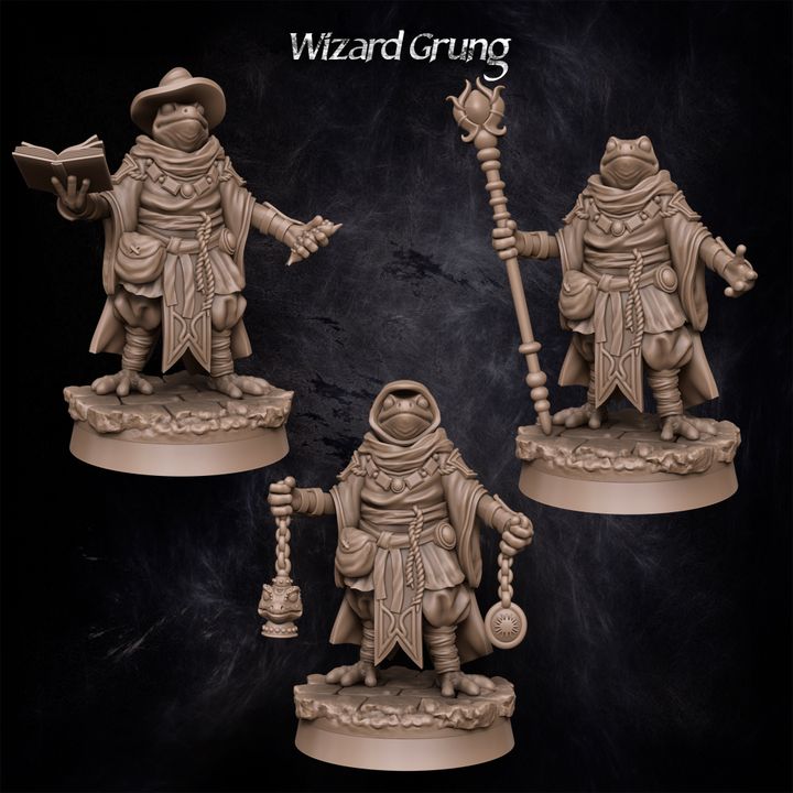 3D Printable Wizard Grung by Lubart Miniatures