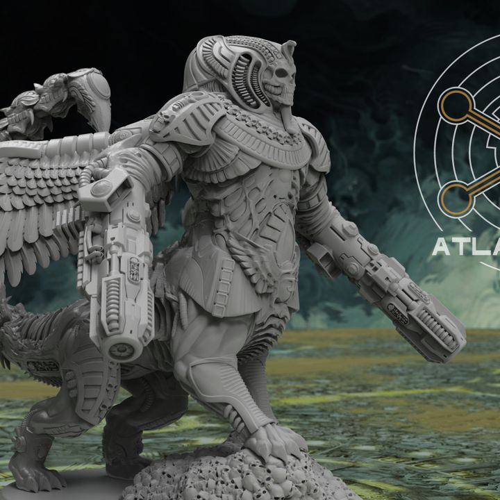 3D Printable Aegyptian Battle Sphinx by Atlan Forge