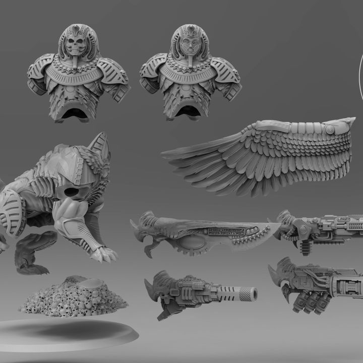 3D Printable Aegyptian Battle Sphinx by Atlan Forge