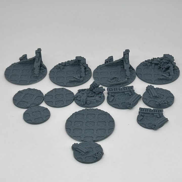 3D Printable Basing Bits - Ruined debris topper column temple candle ...