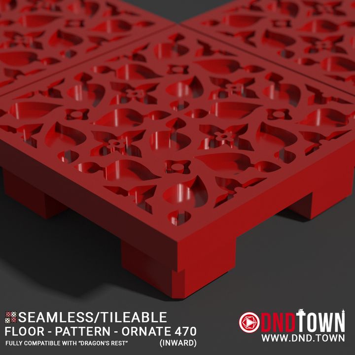 3D Printable 3D Modular Dungeon Tile: Floor - Pattern - Ornate 470 ...