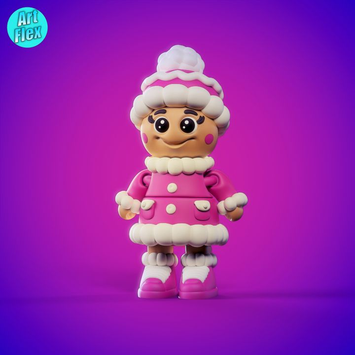 3D Printable Flexi Gingerbread Girl STL/3MF Multicolor by ArtFlex