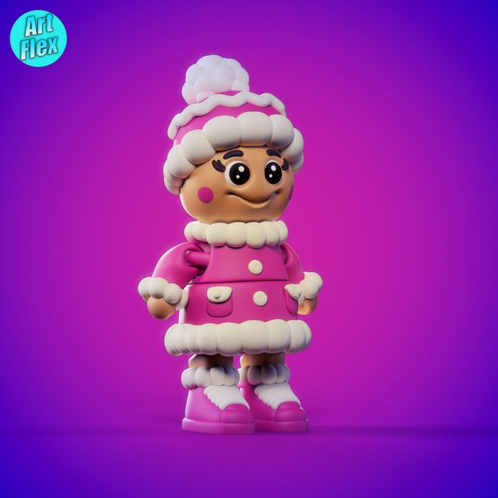 3D Printable Flexi Gingerbread Girl STL/3MF Multicolor by ArtFlex