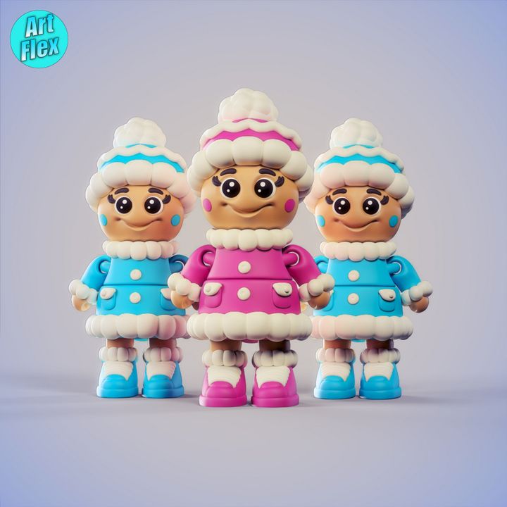 3D Printable Flexi Gingerbread Girl STL/3MF Multicolor by ArtFlex