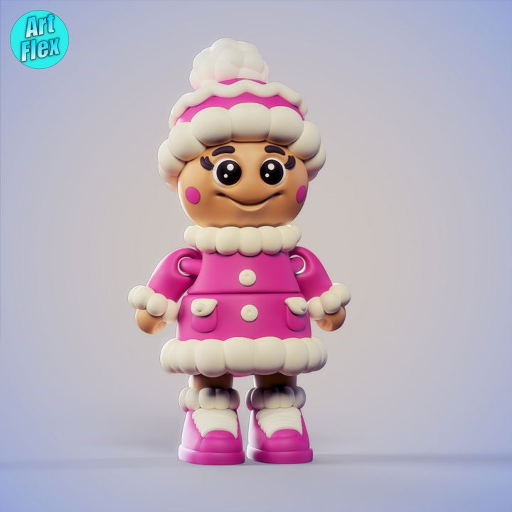 3D Printable Flexi Gingerbread Girl STL/3MF Multicolor by ArtFlex