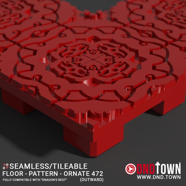 3D Printable 3D Modular Dungeon Tile: Floor - Pattern - Ornate 472 ...