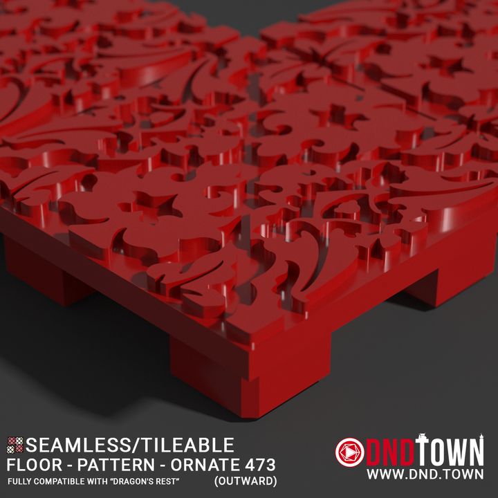 3D Printable 3D Modular Dungeon Tile: Floor - Pattern - Ornate 473 ...