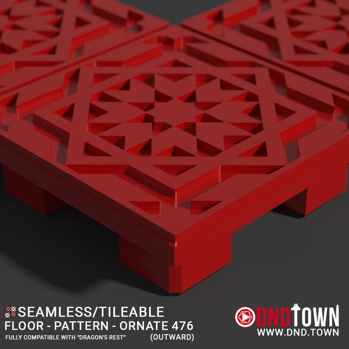 3D Printable 3D Modular Dungeon Tile: Floor - Pattern - Ornate 476 ...