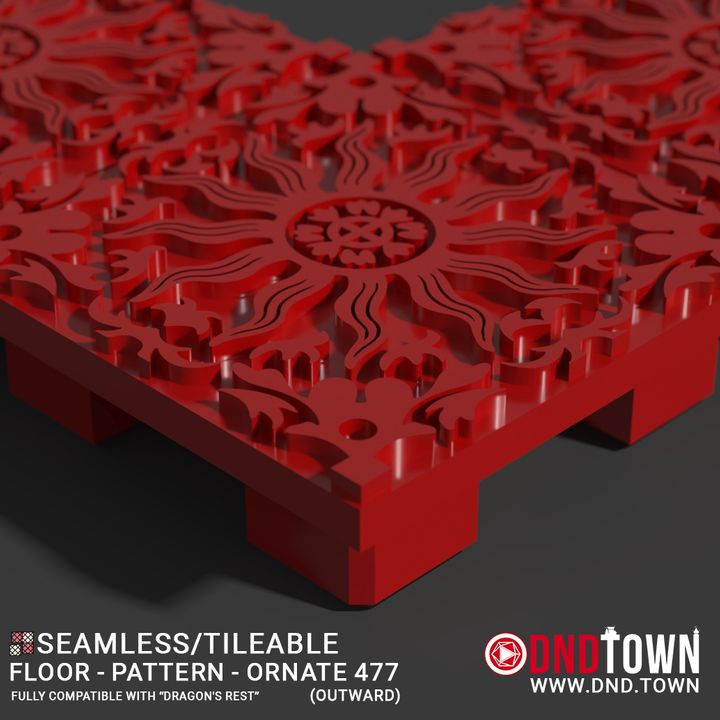 3D Printable 3D Modular Dungeon Tile: Floor - Pattern - Ornate 477 ...