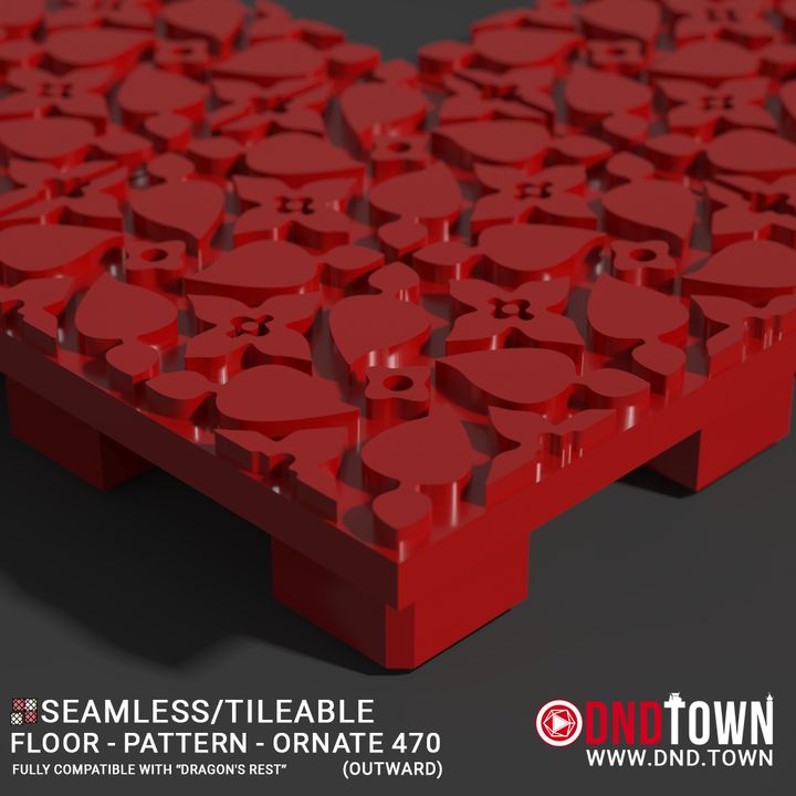 3D Printable 3D Modular Dungeon Tile: Floor - Pattern - Ornate 470 ...