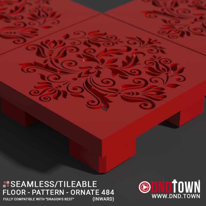 3D Printable 3D Modular Dungeon Tile: Floor - Pattern - Ornate 484 ...