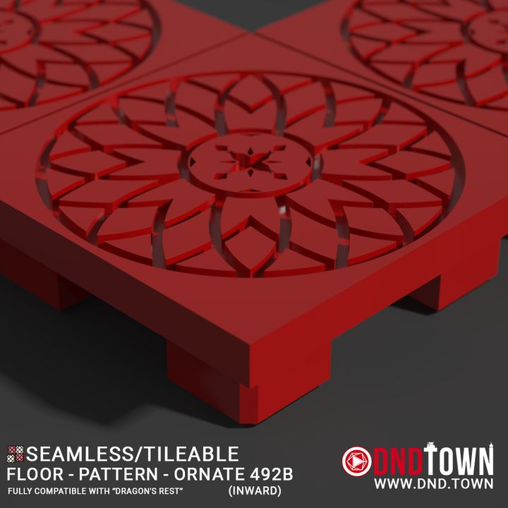 3D Printable 3D Modular Dungeon Tile: Floor - Pattern - Ornate 492B ...