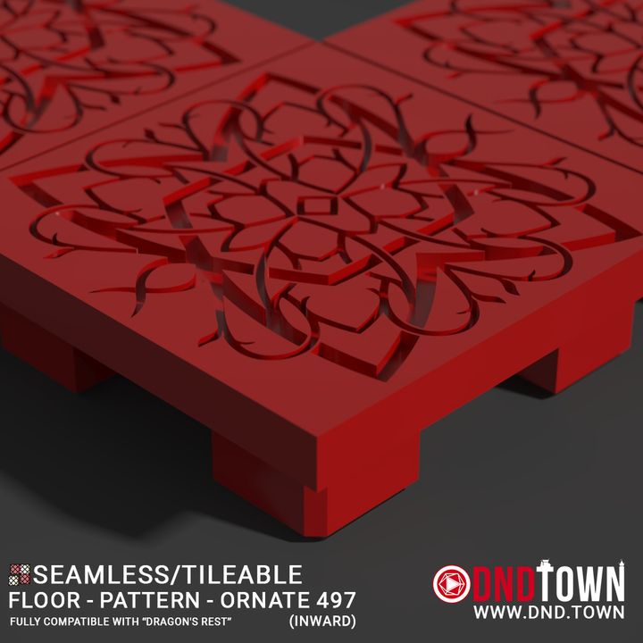 3D Printable 3D Modular Dungeon Tile: Floor - Pattern - Ornate 497 ...