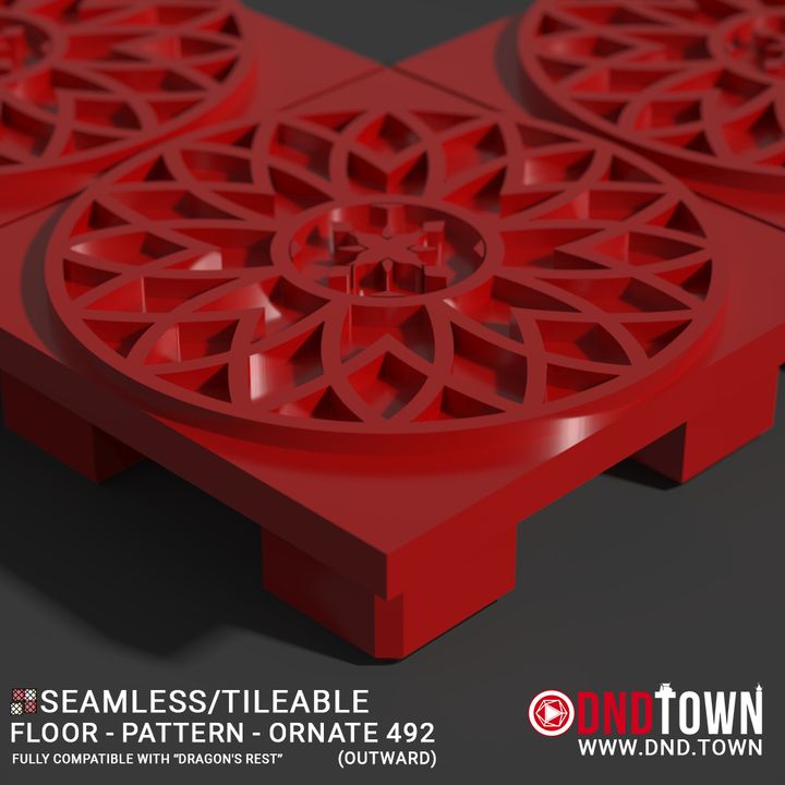 3D Printable 3D Modular Dungeon Tile: Floor - Pattern - Ornate 492 ...