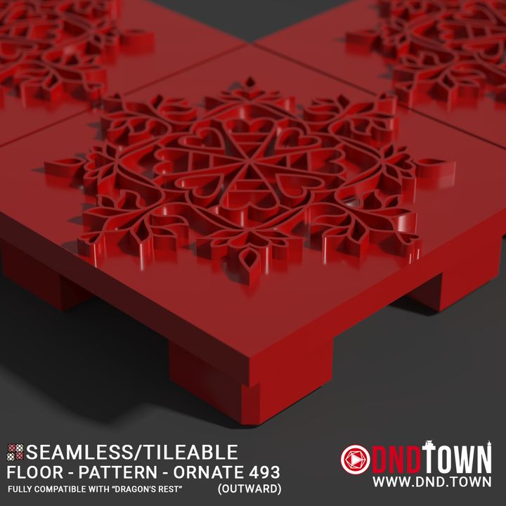 3D Printable 3D Modular Dungeon Tile: Floor - Pattern - Ornate 493 ...