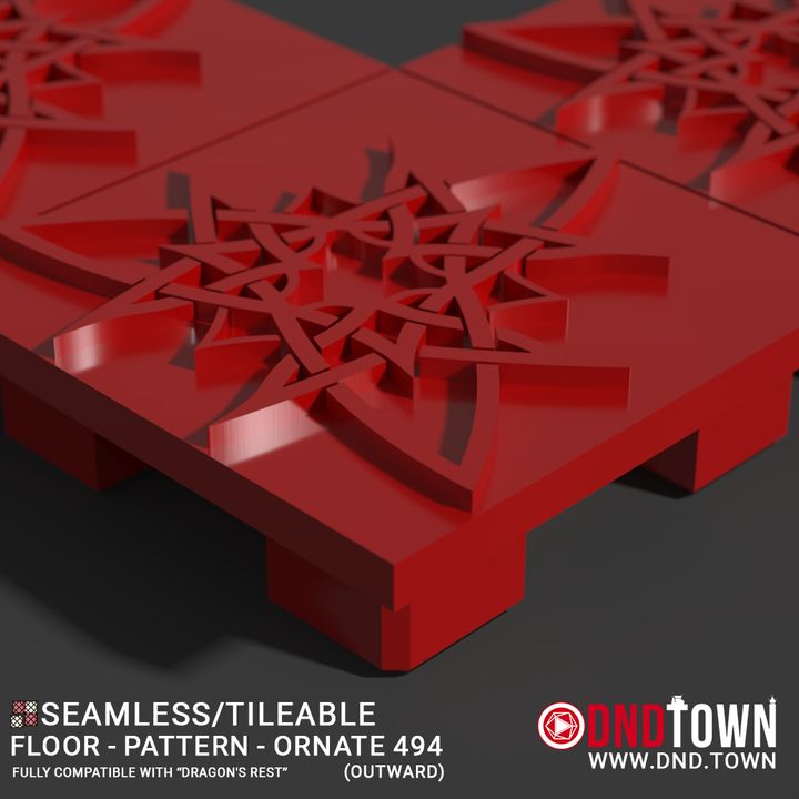 3D Printable 3D Modular Dungeon Tile: Floor - Pattern - Ornate 494 ...