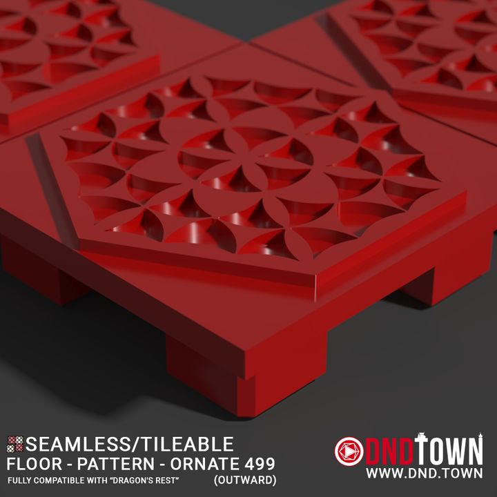 3D Printable 3D Modular Dungeon Tile: Floor - Pattern - Ornate 499 ...