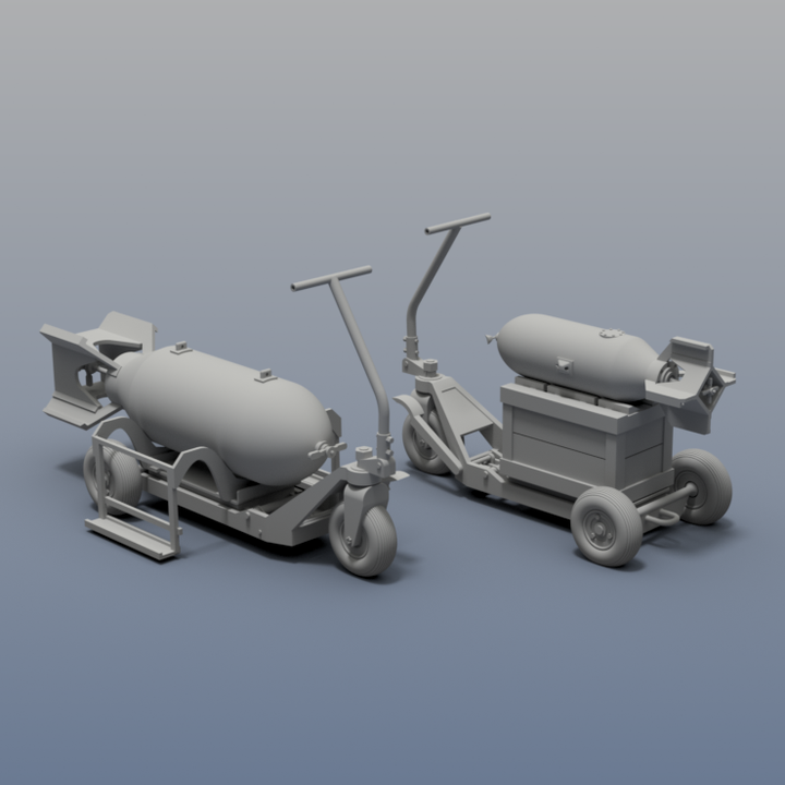 3D Printable M1 Bomb Trailer with AN-M64 and AN-M66 in 1/72 by Zsombor ...