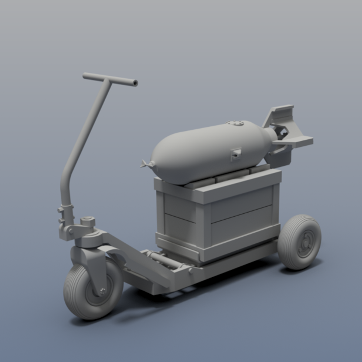 3D Printable M1 Bomb Trailer with AN-M64 and AN-M66 in 1/72 by Zsombor ...