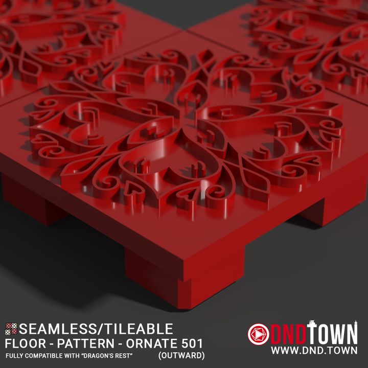 3D Printable 3D Modular Dungeon Tile: Floor - Pattern - Ornate 501 ...