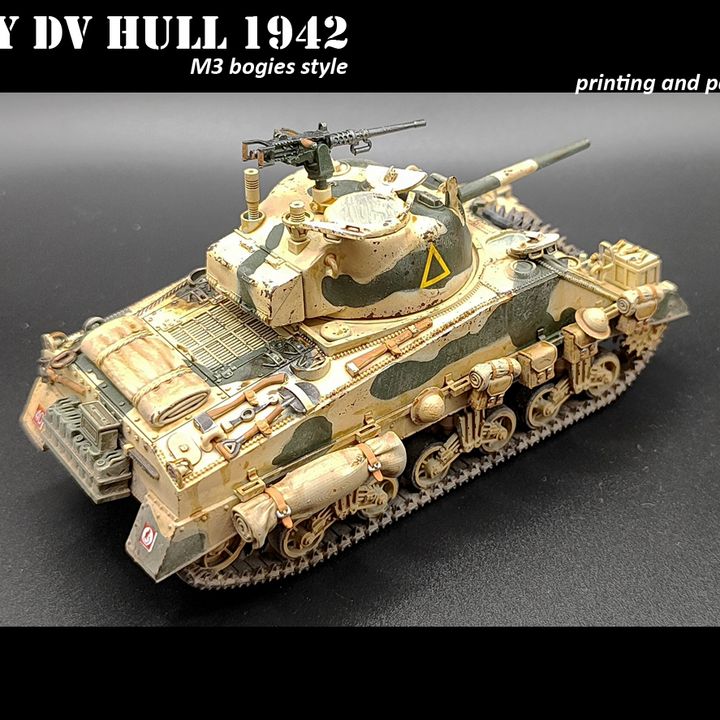 3D Printable Sherman III early DV Hull 1942, M3 bogies style by ...