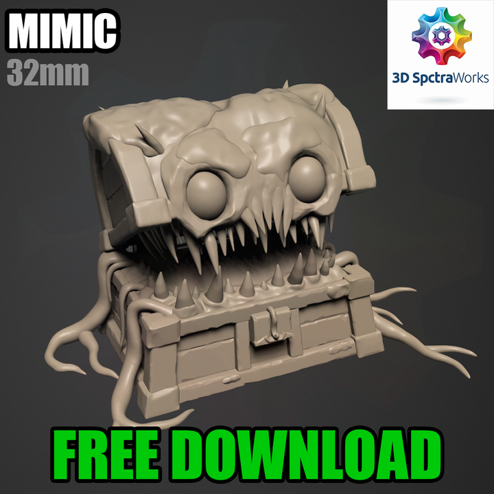 3D Printable Treacherous Treasure Mimic - Free Download by Chad Michael ...