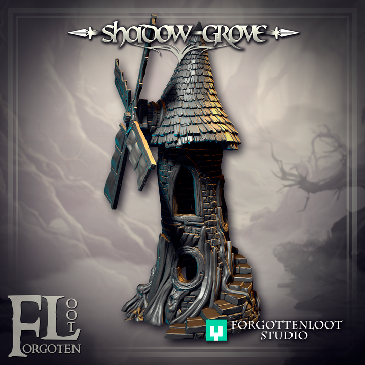 3D Printable SHADOW GROVE Windmill by forgottenlootstudio