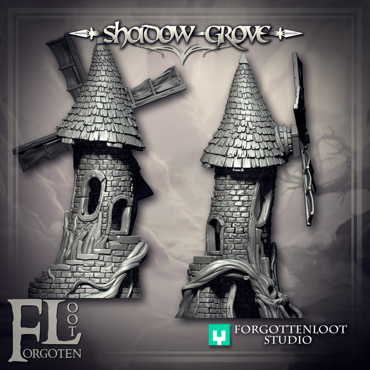 3D Printable SHADOW GROVE Windmill by forgottenlootstudio