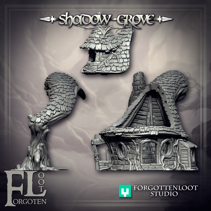 3D Printable SHADOW GROVE RootedHouse by forgottenlootstudio