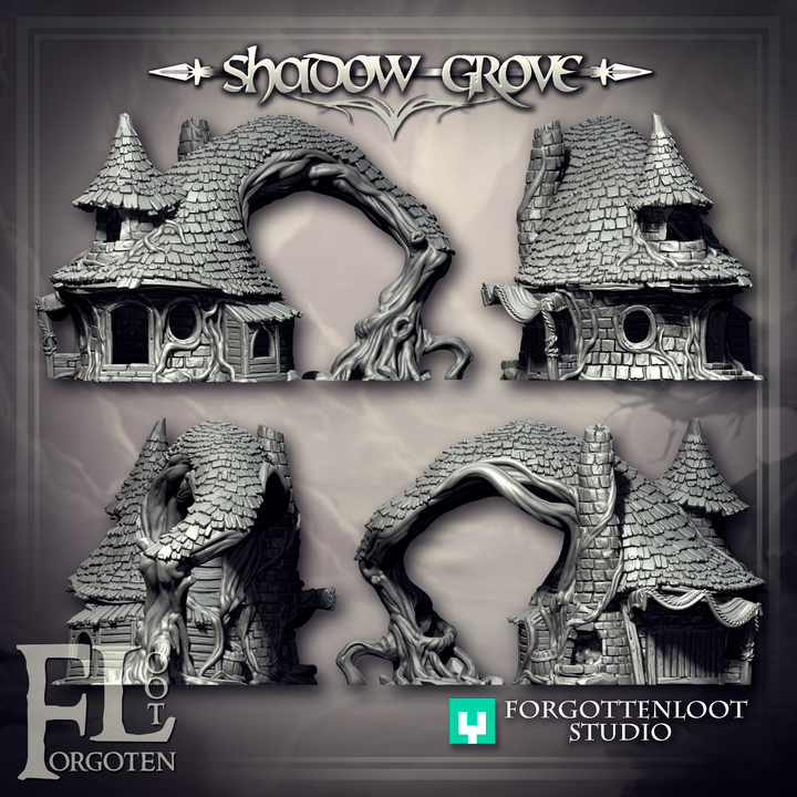3D Printable SHADOW GROVE RootedHouse by forgottenlootstudio