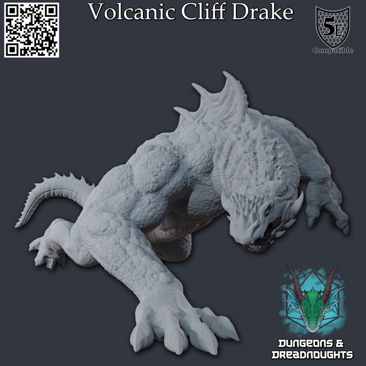 3D Printable The Volcanic Cliff Drake - 5e Stats/ Monster / Custom Item ...