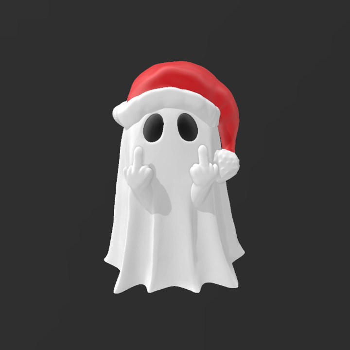 3D Printable middle finger ghost Christmas edition by Aaron Shoaf
