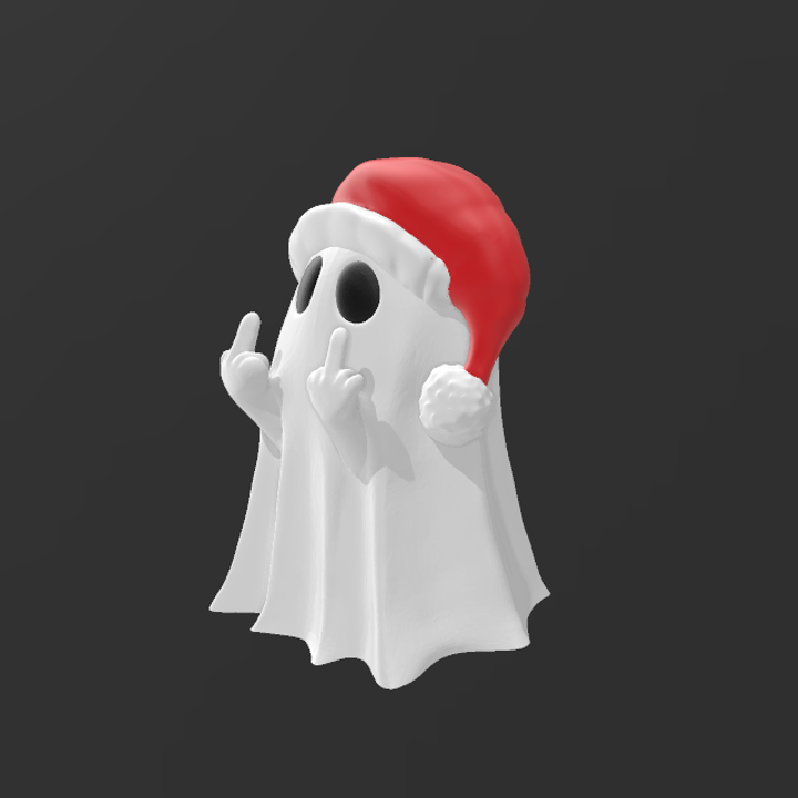 3D Printable middle finger ghost Christmas edition by Aaron Shoaf
