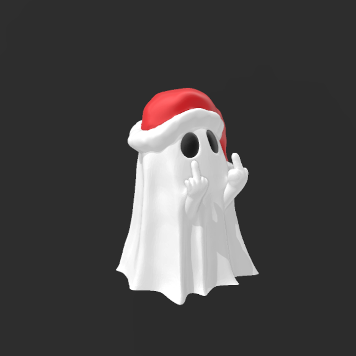 3D Printable middle finger ghost Christmas edition by Aaron Shoaf