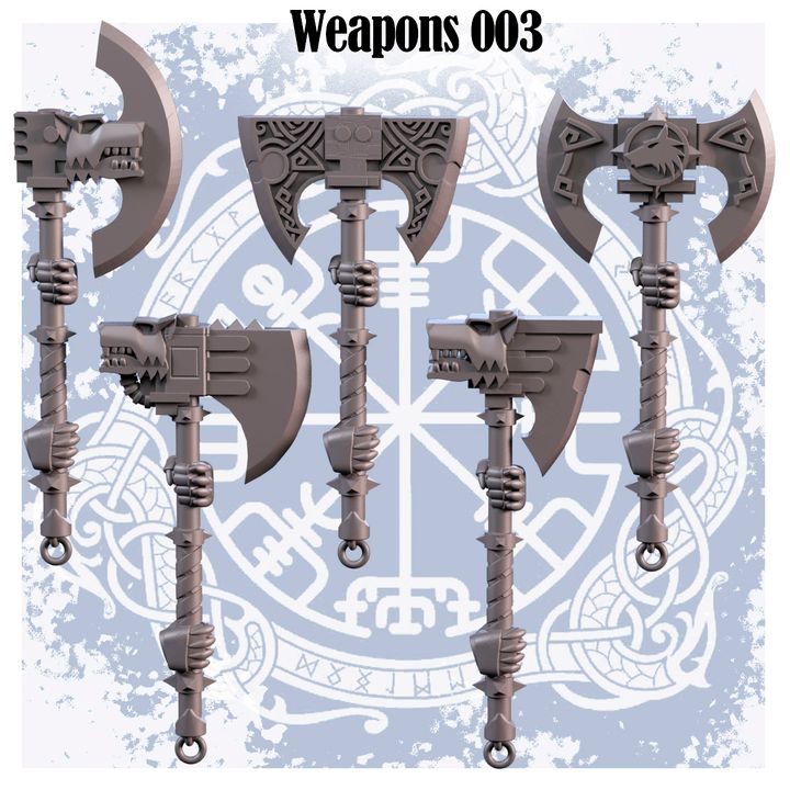 3D Printable Nord warriors Two handed Axes by Sergeant Hammer